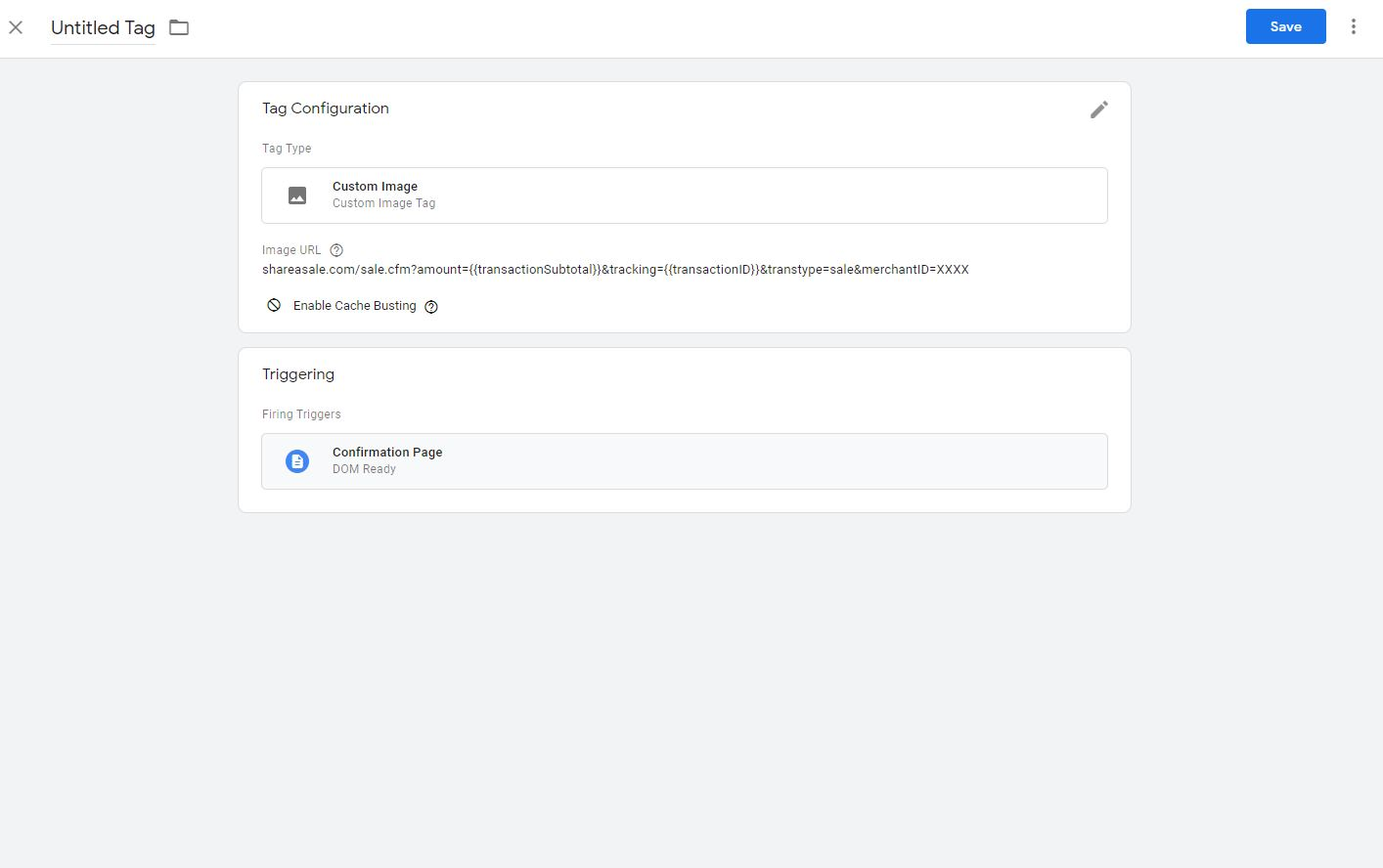 GTM Tracking Setup – ShareASale